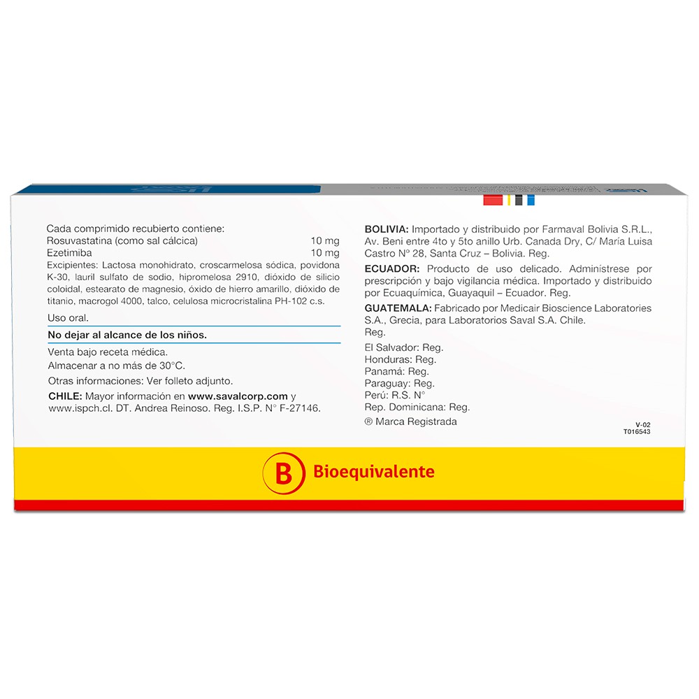 Rux EZ 10 mg (10 / 10 mg) 30 Comprimidos Recubiertos | Cruz Verde